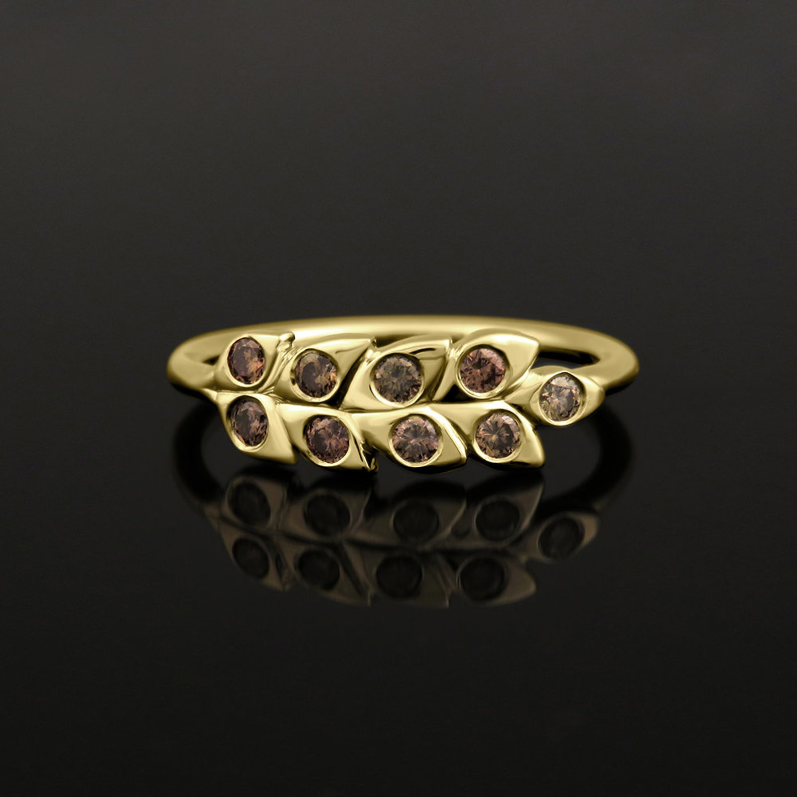 Diamond Wedding Ring Brown Diamond Ring Wedding Ring Women - Etsy