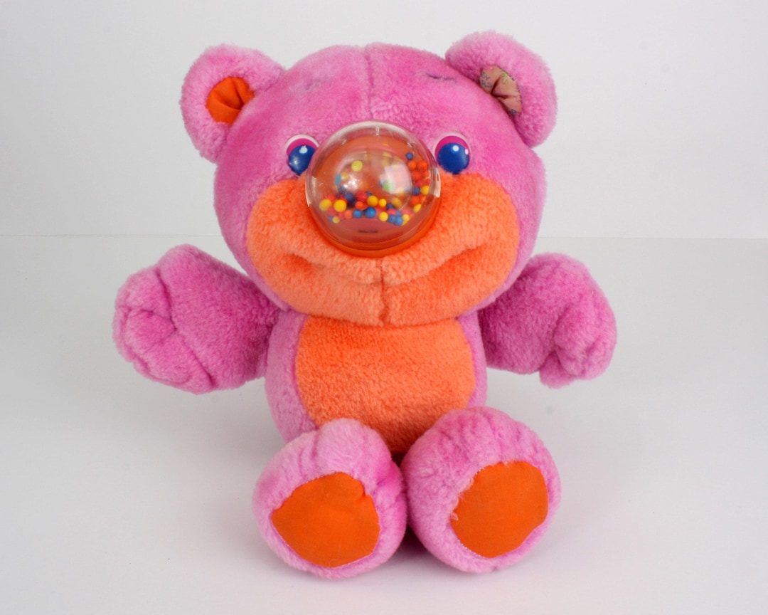 Vintage 11" Nosy Bear, Gumlet Balls Pink & Orange Nosybear, Nosy Bears ...