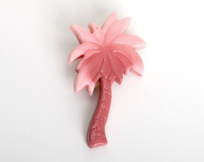 Vintage Pink Palmtree Brooch Retro Plastic Palm Tree Pin - Etsy
