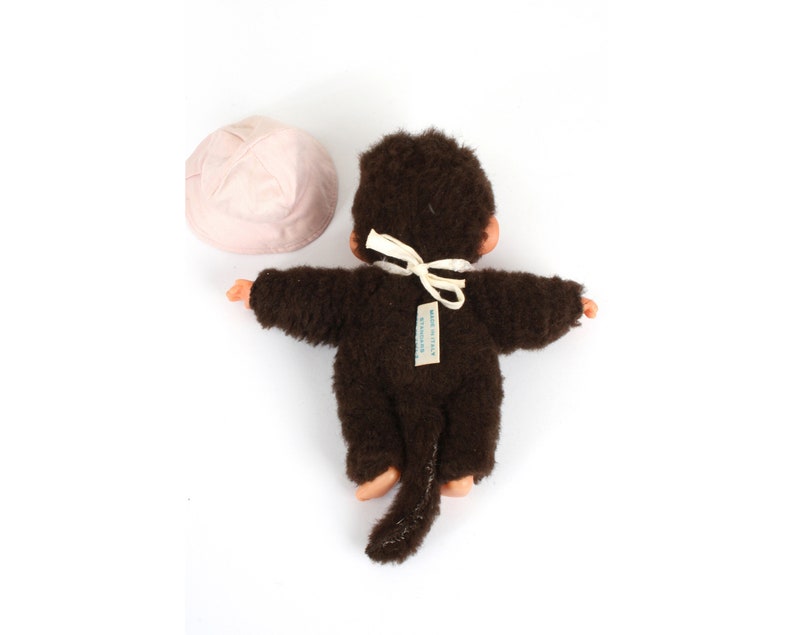 Monchhichi Type Doll With Pink Hat and Bib, by Effe 18 Cm 7", Cute ...