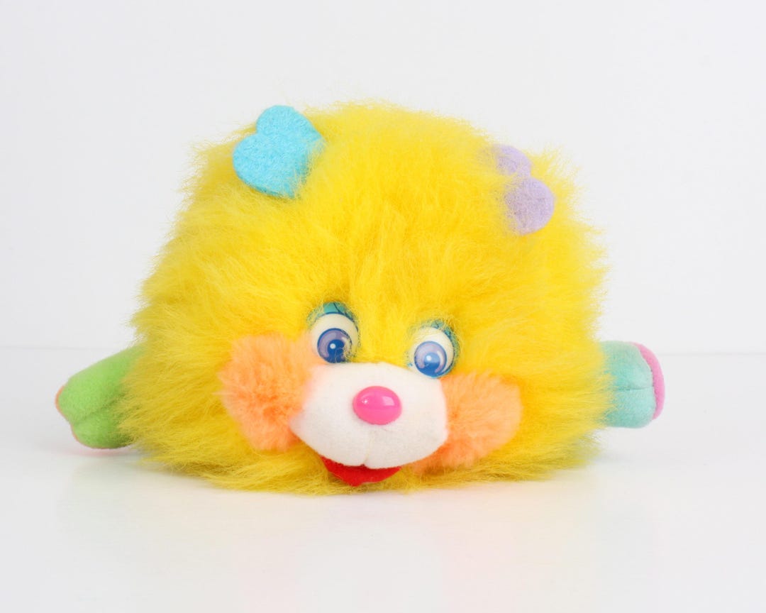 Yellow Popples Puffling, Small Size Puffling Popple Vintage Plush Toy ...