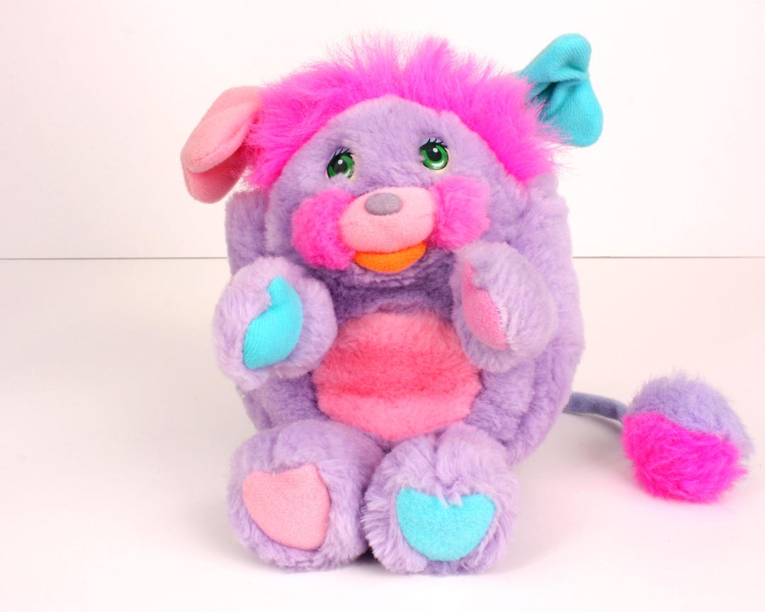 Popples Pretty Bit 8 Popple, Small Size Vintage Purple Pink Plush Toy ...