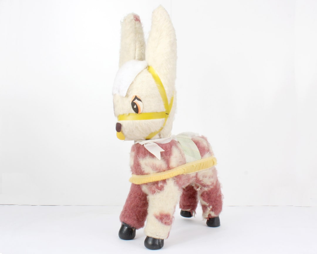 Large Vintage Donkey, 46 Cm / 18" , 50s 60s 70s Vintage Mauve Beige ...