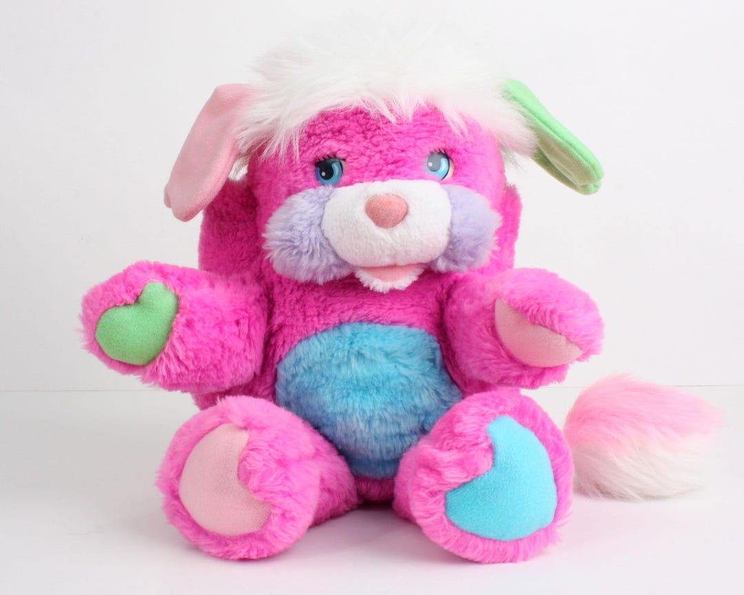 Popples Prize, 11" Popple, Medium Size Vintage Pink Plush Toy, Original ...