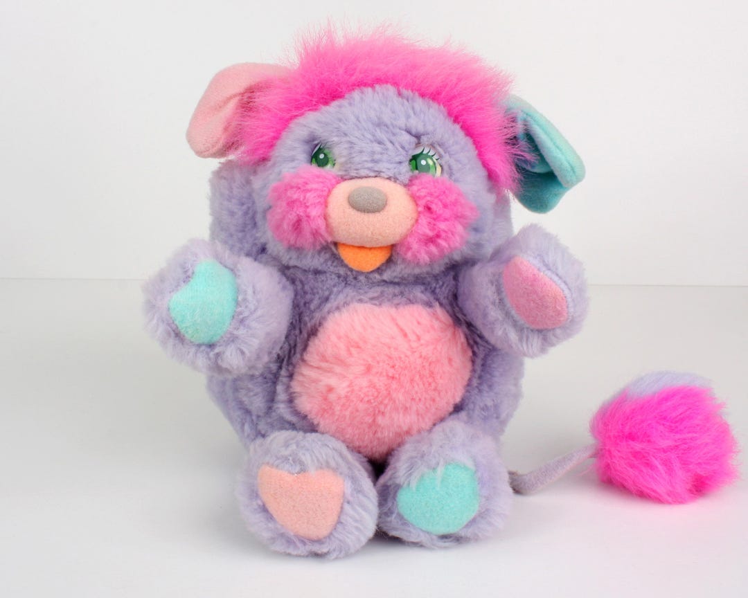 Popples Pretty Bit 8 Popple, Small Size Vintage Purple Pink Plush Toy ...