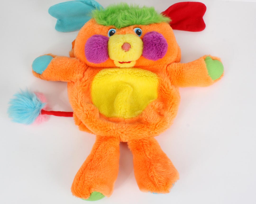 Popples Bag, Orange Popple Puzzle, Vintage Plush Toy Sack, 80s 1980s ...