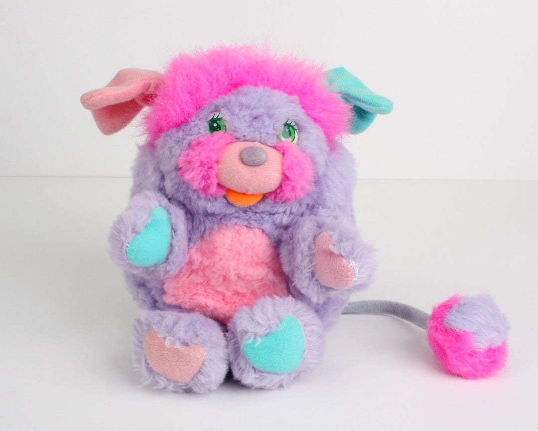 Popples Pretty Bit 8" Popple, Small Size Vintage Purple Pink Plush Toy ...