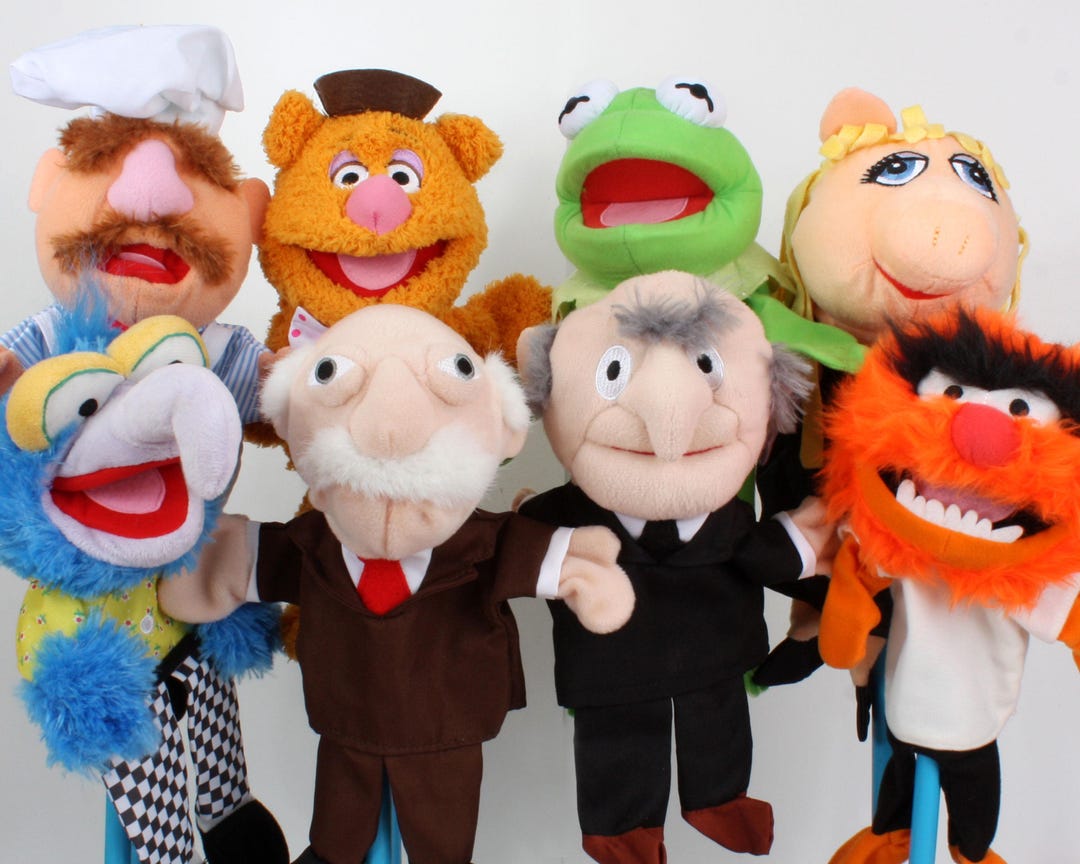 The Muppets COMPLETE Set 8 Hand Puppets, Puppet Show Dolls, 2012 Dutch Collection Miss Piggy ...
