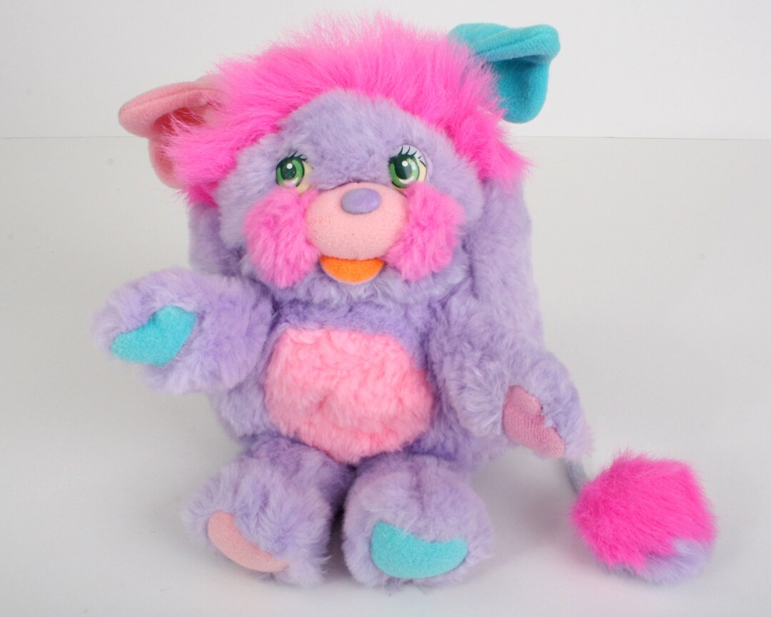 Popples Pretty Bit 8 Popple, Small Size Vintage Purple Pink Plush Toy ...