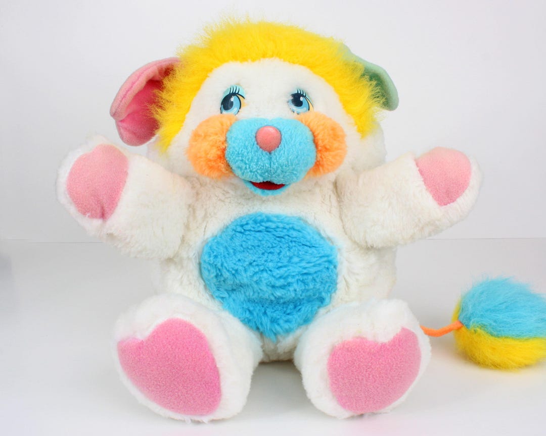 White Popples Puffball, 11 Popple, Medium Size Vintage Plush Toy, Original 80s Mattel 1986 1 - Etsy