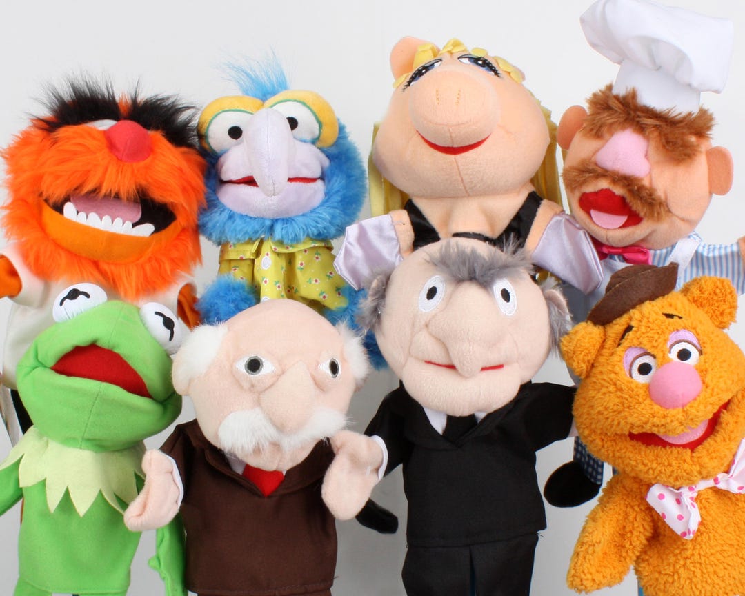 The Muppets COMPLETE Set 8 Hand Puppets, Puppet Show Dolls, 2012 Dutch Collection Kermit Animal ...