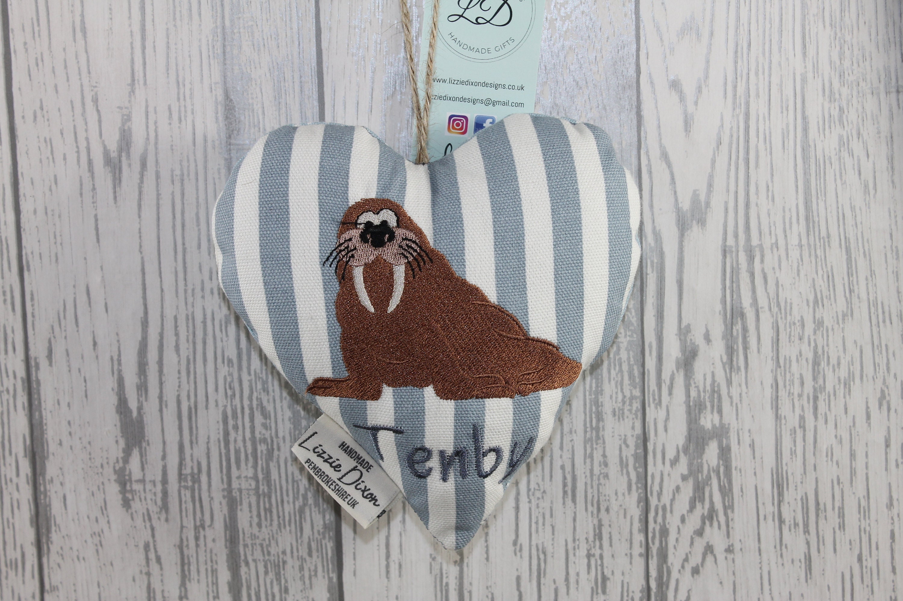 Walrus Hanging Heart Tenby Walrus - Etsy UK