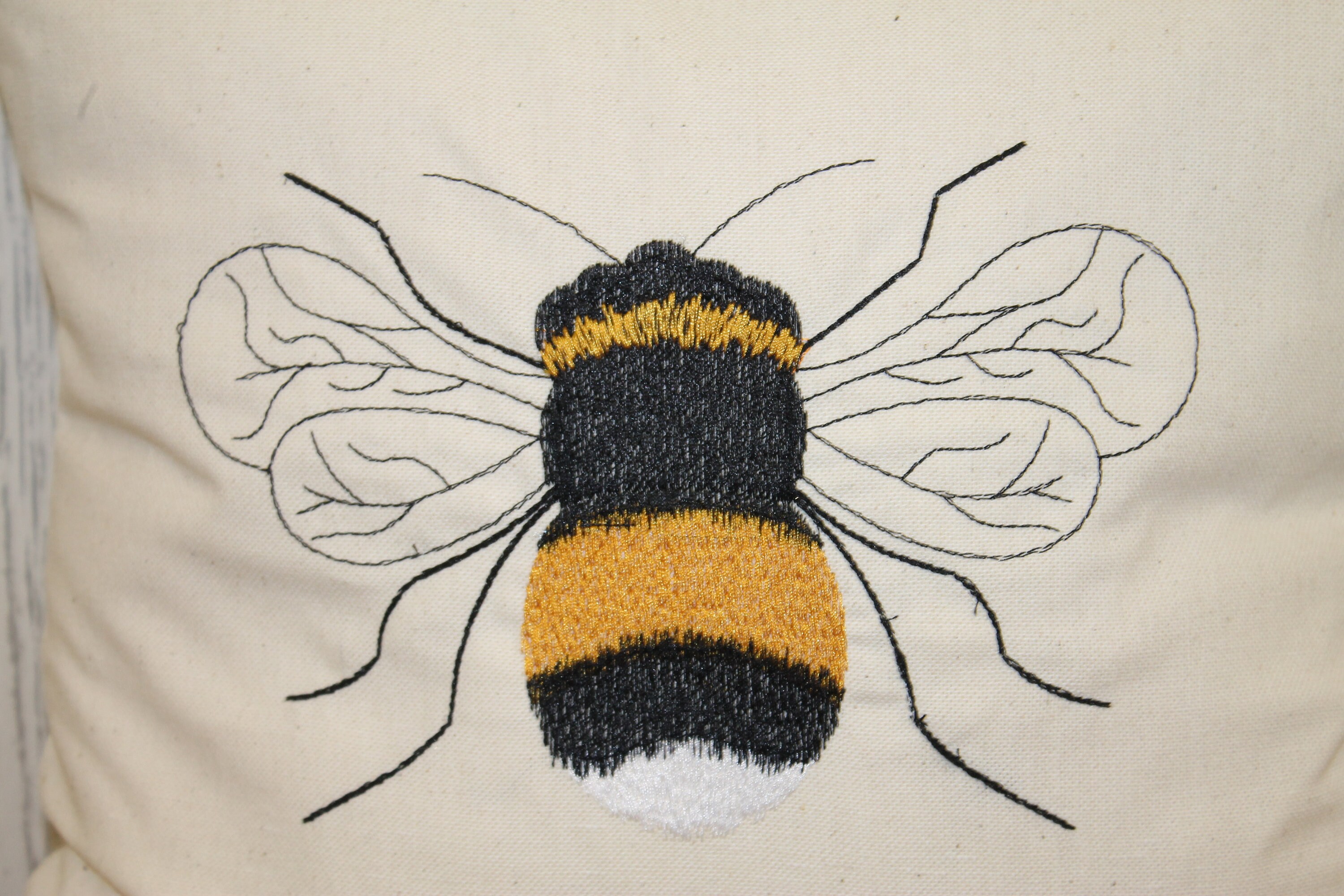 Bumble Bee Cushion 14 Square Cushion Embroidered | Etsy