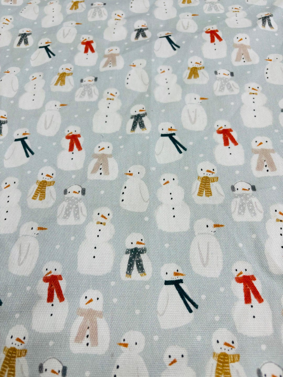 Snowman Christmas Fabric-christmas Fabric by the Metre - Etsy
