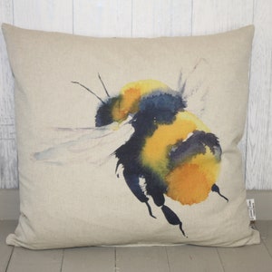 Bumble Bee Cushion 18 Square Bumble Bee Cushion Embroidered Bee Cushion ...