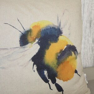 Bumble Bee Cushion- 18" Square Bumble Bee Cushion Embroidered Bee ...