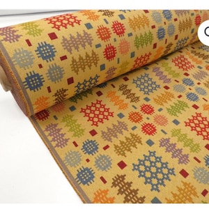 Mustard Welsh Blanket Table Runner welsh Blanket Tapestry Table Runner ...