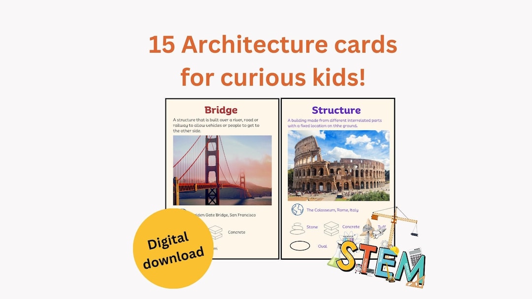 Inspire and Build Architecture Cards for 3-11 Year Olds. Construction ...