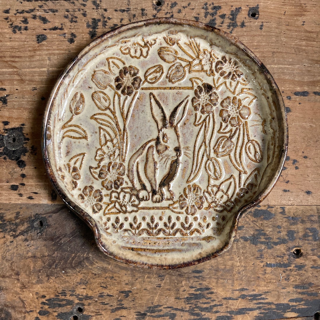 Victorian Bunny Spoon Rest, Rabbit Spoon Rest, Spring Spoon Rest, Soap ...