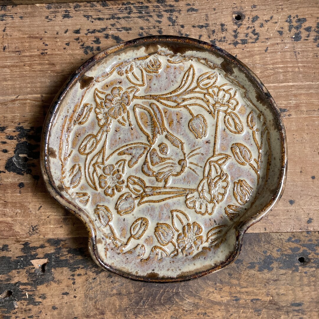 Victorian Bunny Spoon Rest, Rabbit Spoon Rest, Spring Spoon Rest, Soap ...