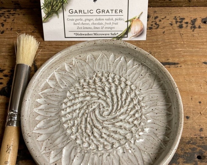 Carved Sunflower Garlic Grater Handmade Hand Garlic Grater - Etsy