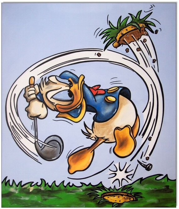 Original Acryl auf Leinwand: Donald Duck plays Golf/ 50x60 cm - Etsy ...