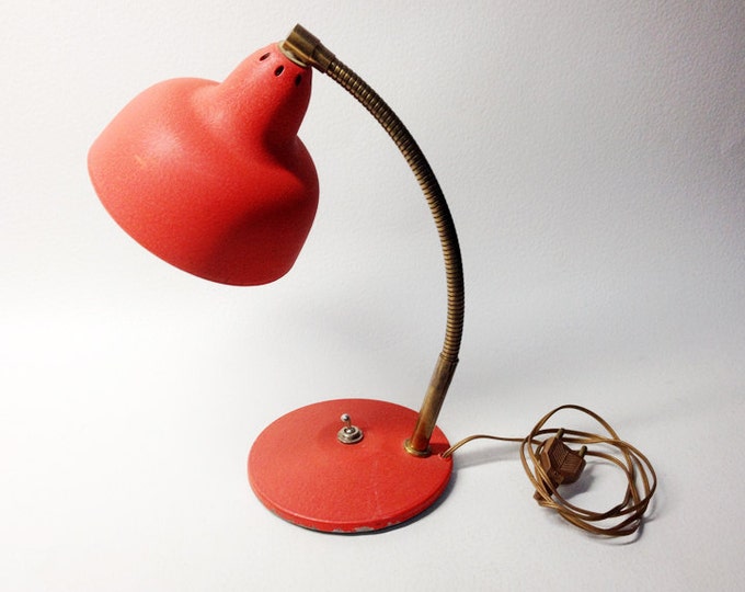 French Vintage Orange Desk Light Articulated Desk Lamp Mid Century - Etsy