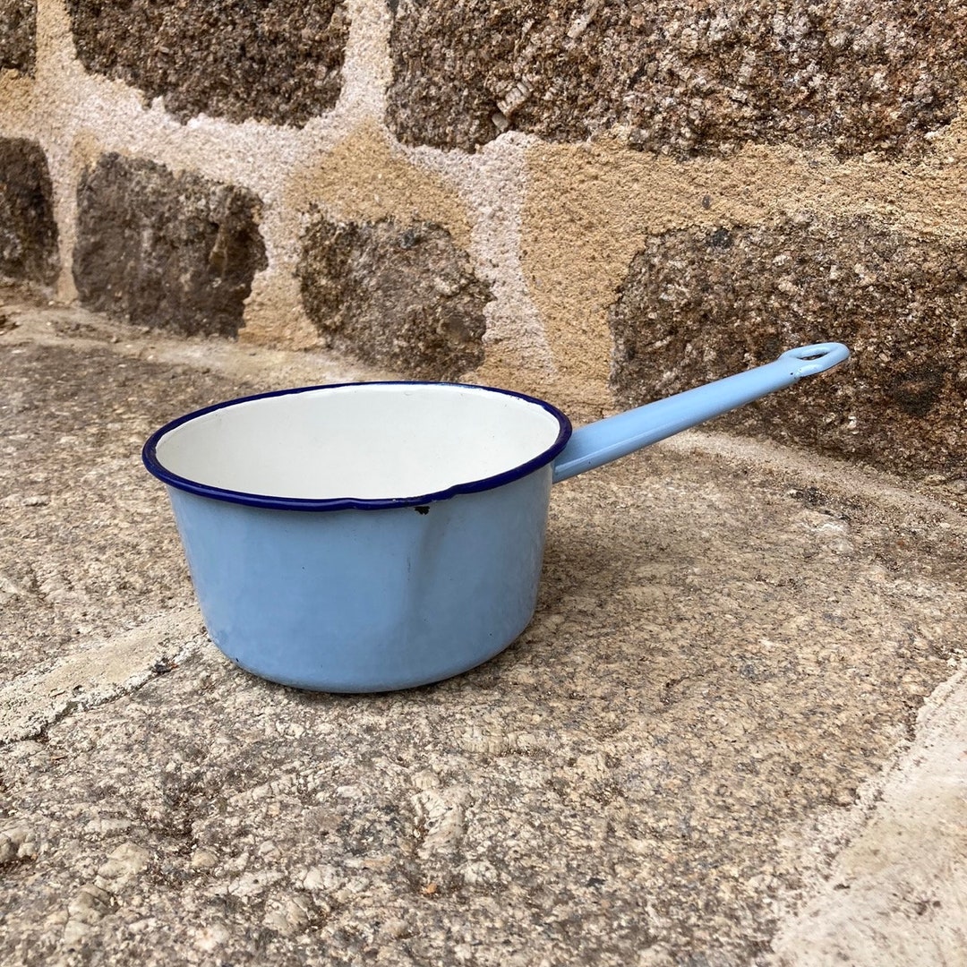 Vintage French Enamelware Saucepan - Dish - Cookware - Etsy