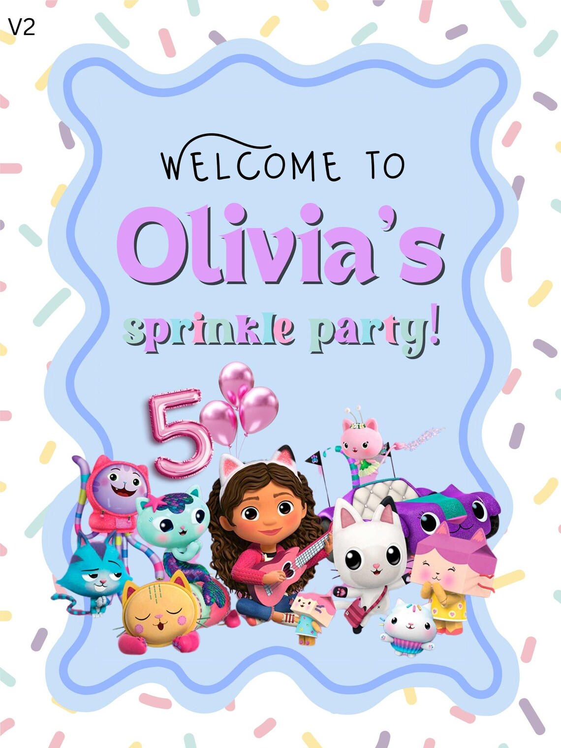 Custom Gabby’s Dollhouse Birthday Welcome Sign – 18x24" Printable ...