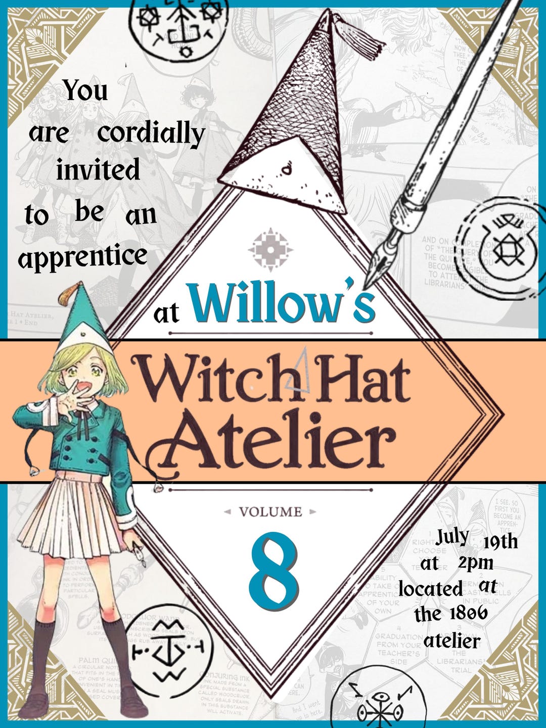 Witch Hat Atelier Party Invitation | Manga Birthday Invite | Fantasy ...
