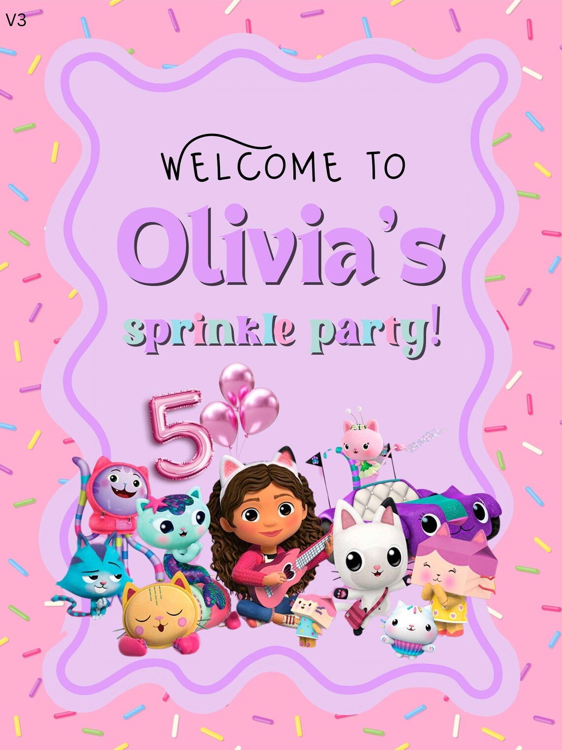 Custom Gabby’s Dollhouse Birthday Welcome Sign – 18x24" Printable ...