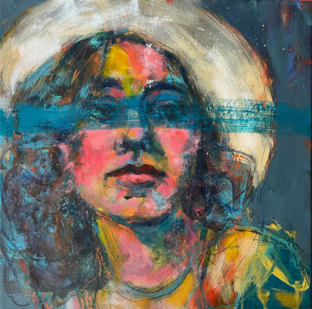 Original, Colorful, Expressionist Portrait Painting on Premium Canvas ...