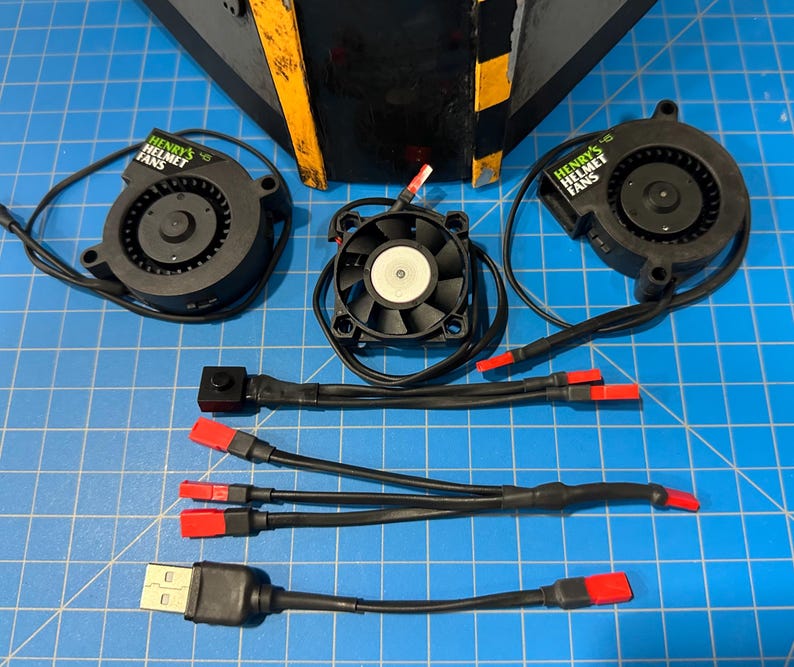 3 Fan ( 2 Blower , 1 Axial ) Kit for Mounting in a Helmet , Costume ...
