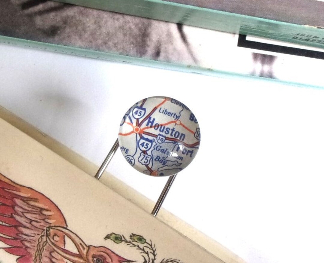 Houston Texas Map Bookmark: Paperclip Style Page Marker Made - Etsy