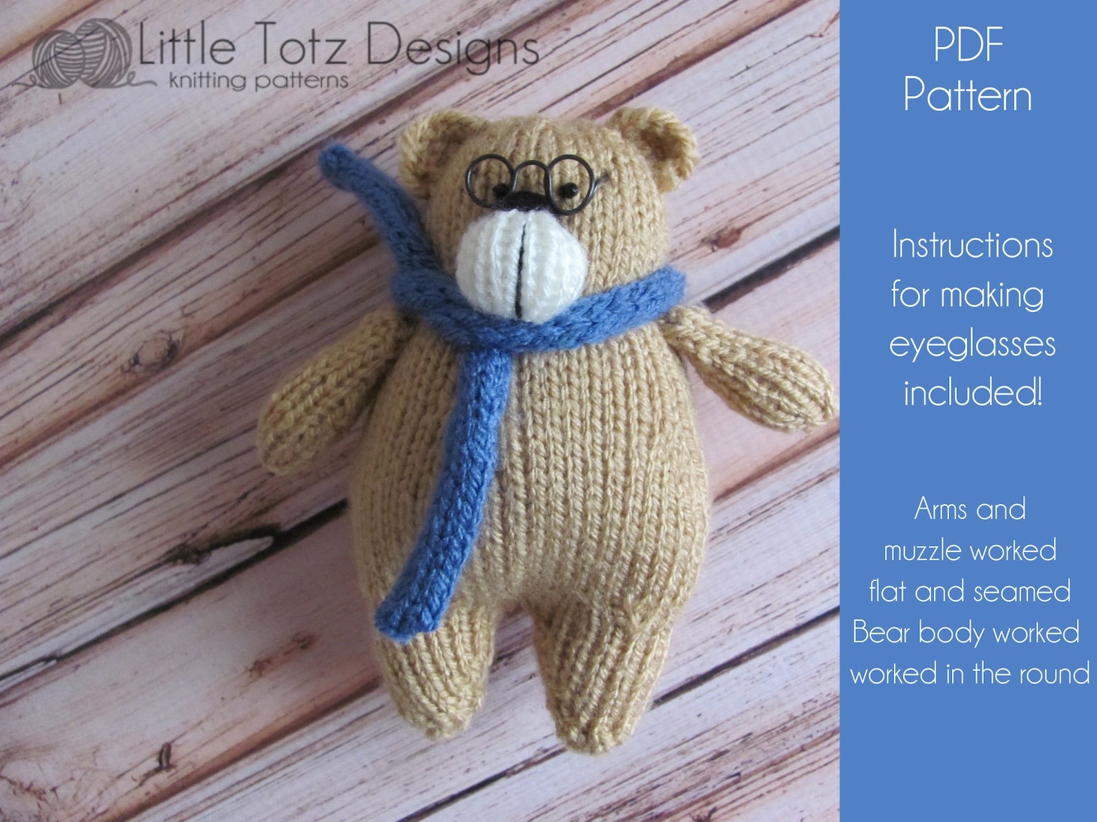 Little Buddy Bear Pattern Soft Knit Toy Tutorial Knitting - Etsy