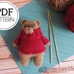 Little Buddy Bear Pattern, Soft Knit Toy, Tutorial, Knitting Pattern ...