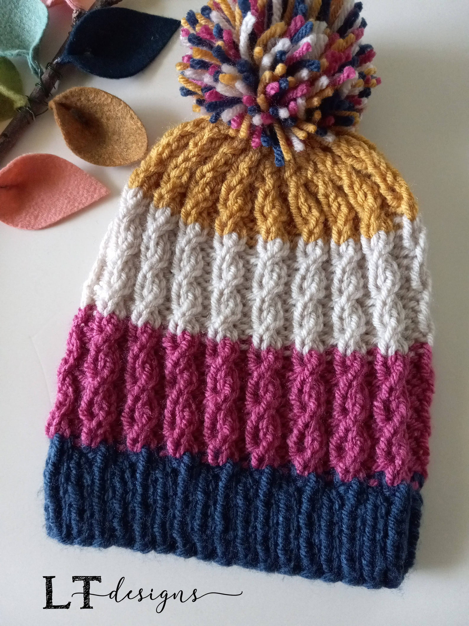 Yardley Knit Hat Pattern 3 Sizes Worsted Weight Yarn PDF - Etsy