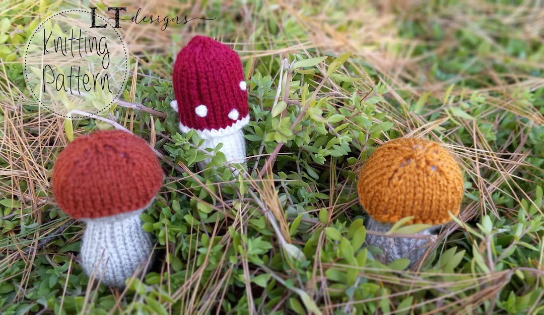 Mushroom - Knitting Pattern, Ornament, Knit in the Round, DK Yarn, PDF ...