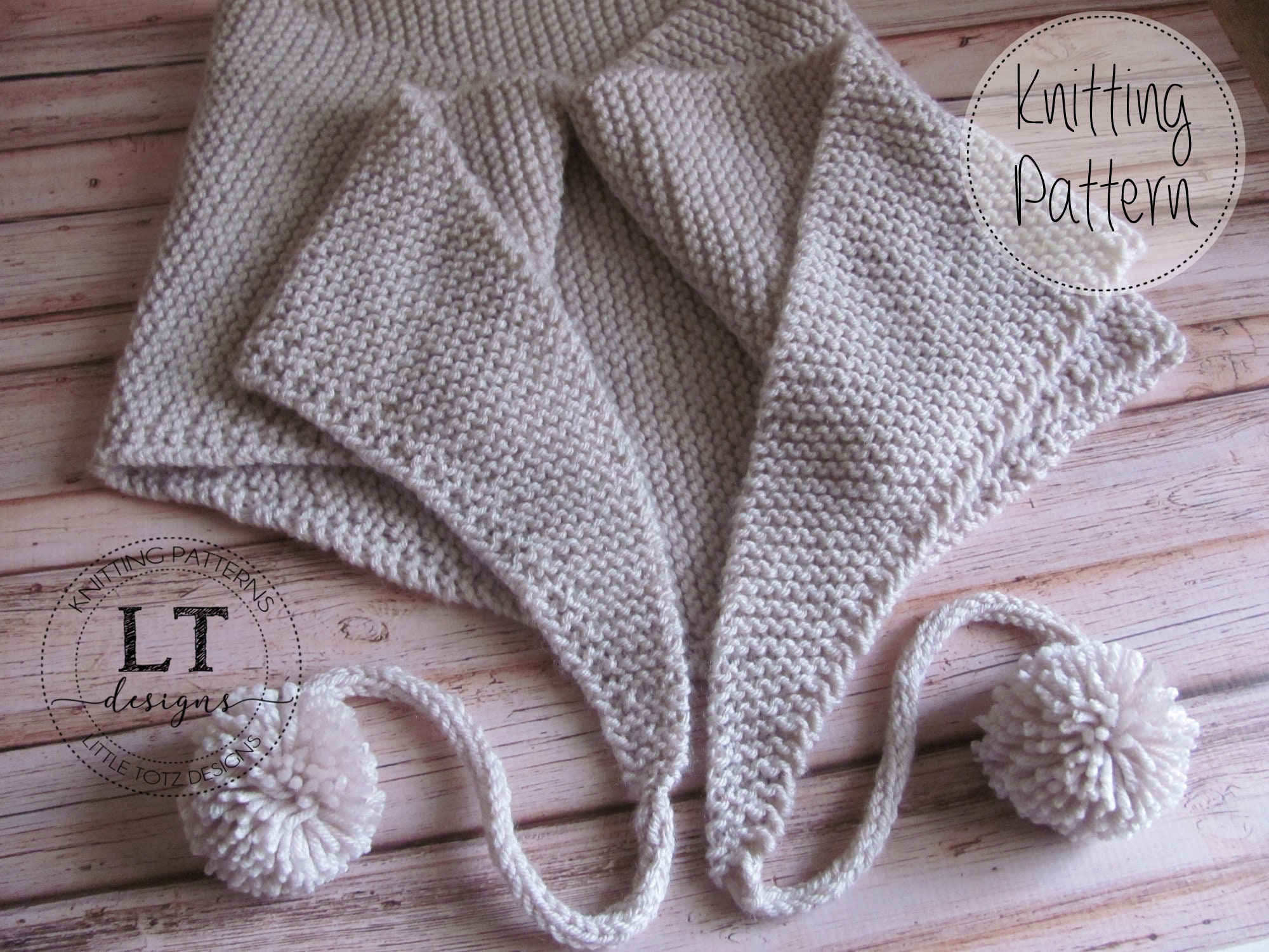 The Triangle Knit Scarf Pattern Adult size Worsted Weight | Etsy