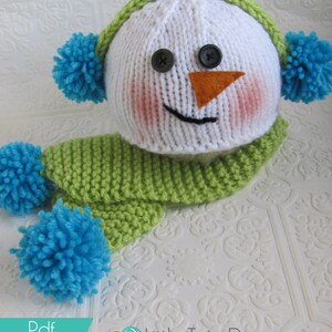 Snowman Hat and Scarf Set - Knitting Pattern - 3 Sizes - Etsy
