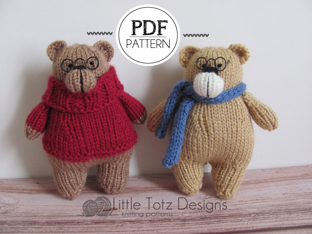 Little Buddy Bear Pattern, Soft Knit Toy, Tutorial, Knitting Pattern ...
