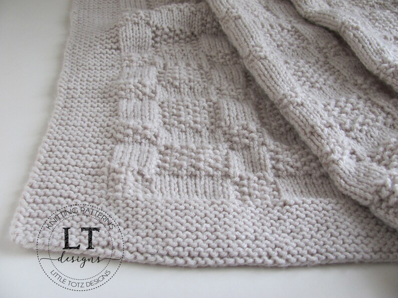 Textured Squares Blanket/throw KNITTING PATTERN/ Worsted Weight Yarn ...