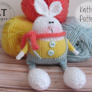 Riley Rabbit Knitting Pattern, Soft Knit Toy, Tutorial, Knitting ...