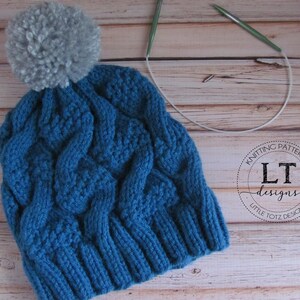 The Chloe Cable Knit Hat Pattern - Adult Size - Worsted Weight Yarn ...