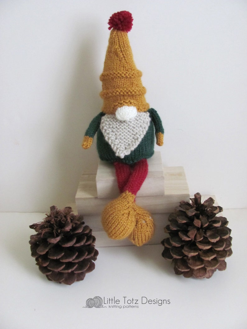 Shelf Sitter Gnome Pattern Soft Knit Toy Tutorial Knitting - Etsy Israel