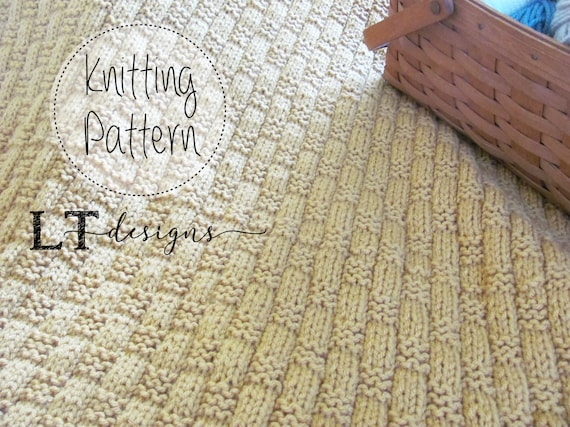 Blanket KNITTING Pattern/basket Weave/throw/ Worsted Weight - Etsy