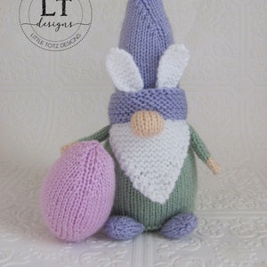 Bunny Gnome and Easter Egg Pattern, Soft Knit Toy, Tutorial, Knitting ...