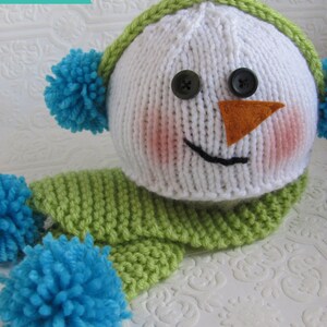 Snowman Hat and Scarf Set - Knitting Pattern - 3 Sizes - Etsy