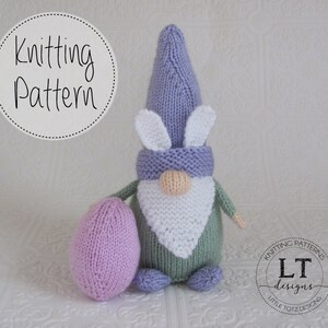 Bunny Gnome and Easter Egg Pattern, Soft Knit Toy, Tutorial, Knitting ...