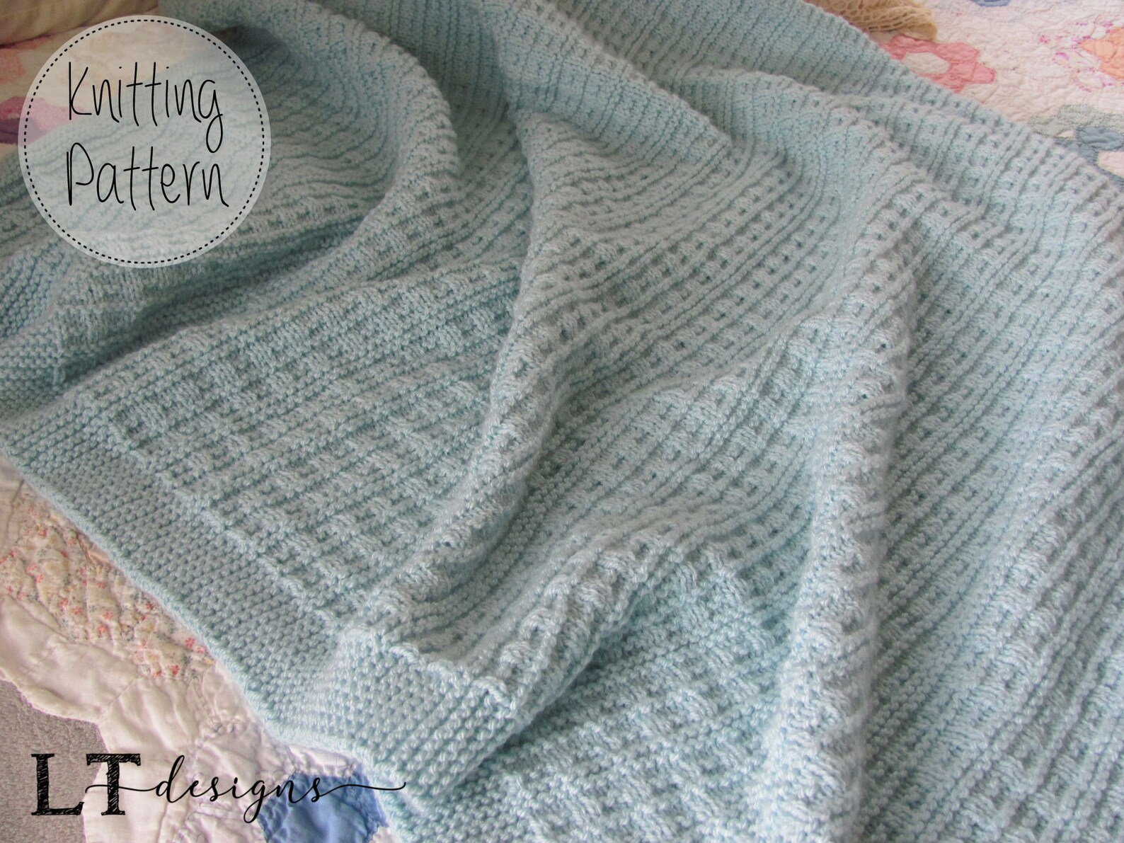 Seaside Blanket KNITTING Pattern/texture Knit/throw/ Worsted Weight ...